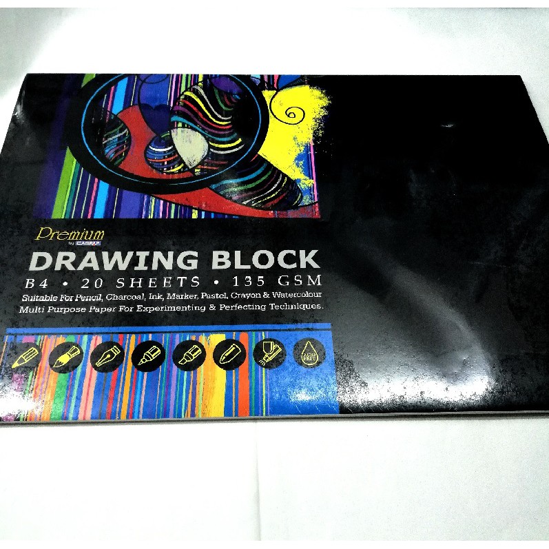 CA3601 CAMPAP Premium Drawing Block 20 Sheets 135 Gsm Suitable for ...