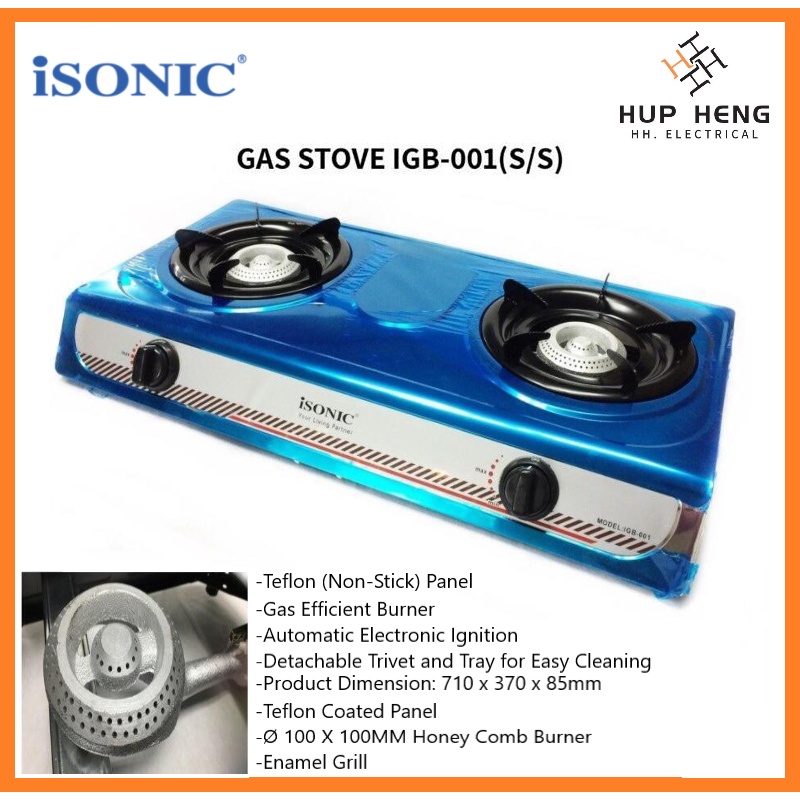 ISONIC GAS COOKER IGB-001 (STAINLESS STEEL) | Shopee Malaysia