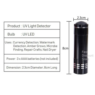 UV Ultraviolet Light 9-LED Money Counterfeit Currency Detector Scanner ...