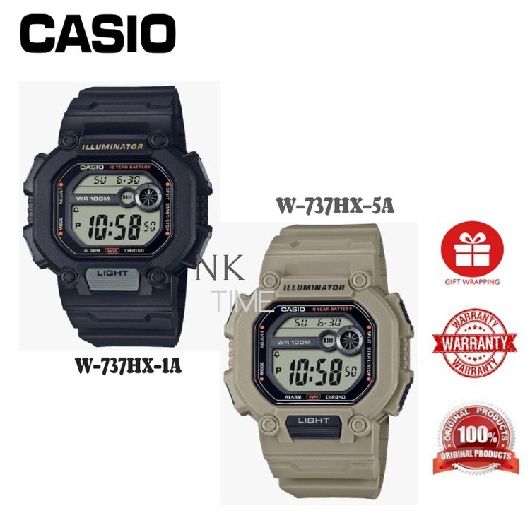 Casio W 737hx 1a 5a Digital Sport Watches Shopee Malaysia