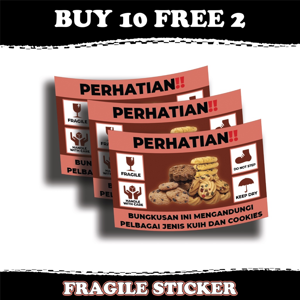 Ready Stock| Fragile Sticker pelbagai jenis Kuih, cookies, makanan ...
