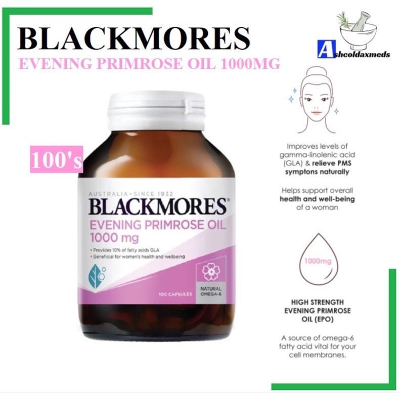 Blackmores Evening Primrose Oil (EPO) 1000mg 100's EXP01/2026 | Shopee ...