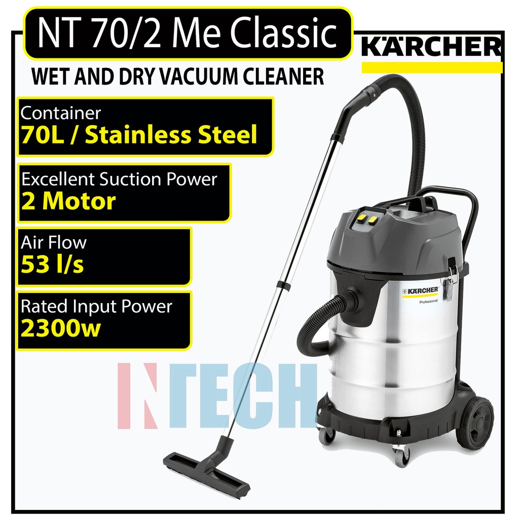 KARCHER NT70/2ME CLASSIC WET & DRY VACUUM CLEANER C/W 70L STAINLESS STEEL TANK | Shopee Malaysia
