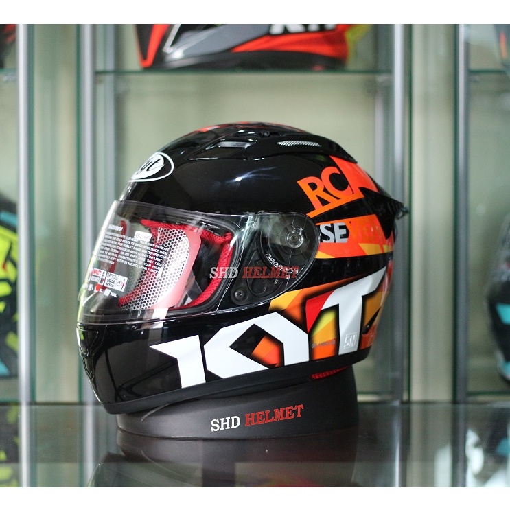Latest Original KYT Full Face RC7 Series 19 Black Orange Helmet ...