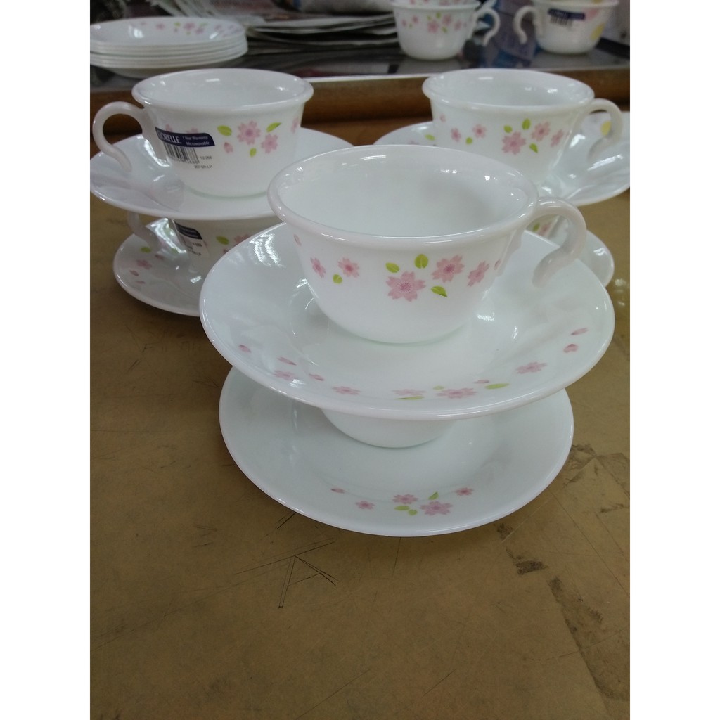 Corelle Sakura Cup & Saucer Vitralle | Shopee Malaysia