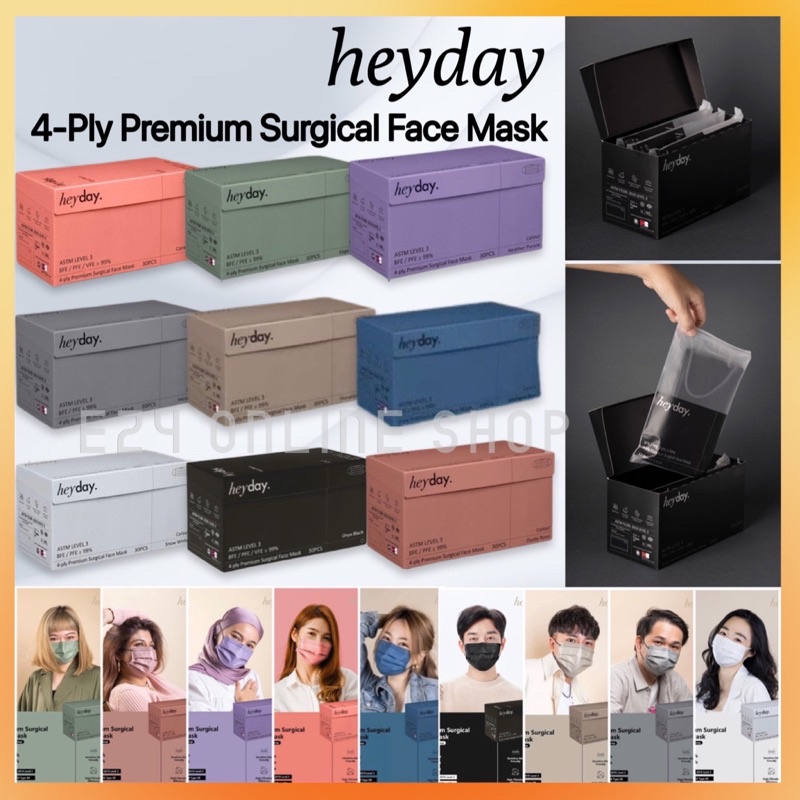 HeyDay by MaskOn Malaysia 4ply Surgical Face Mask 30pcs 10pcs | Shopee ...