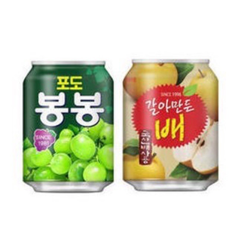 Korea Haitai Bon Bon Grape Pear/Peach Juice Drink 238ml/340ML 韩国海太葡萄/梨子/水蜜桃果汁饮料真果粒 Bong Bong ...