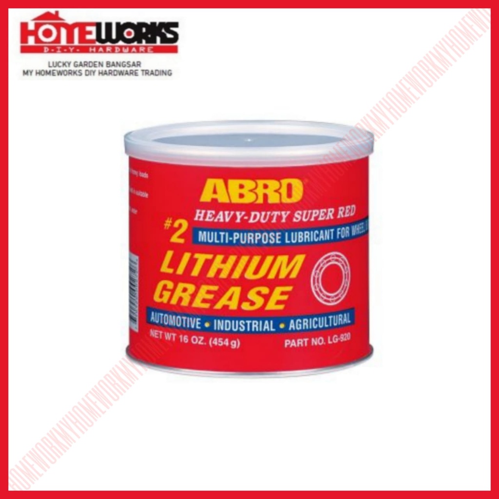 ABRO 2 HEAVY-DUTY LITHIUM GREASE SUPER RED 454G | Shopee Malaysia