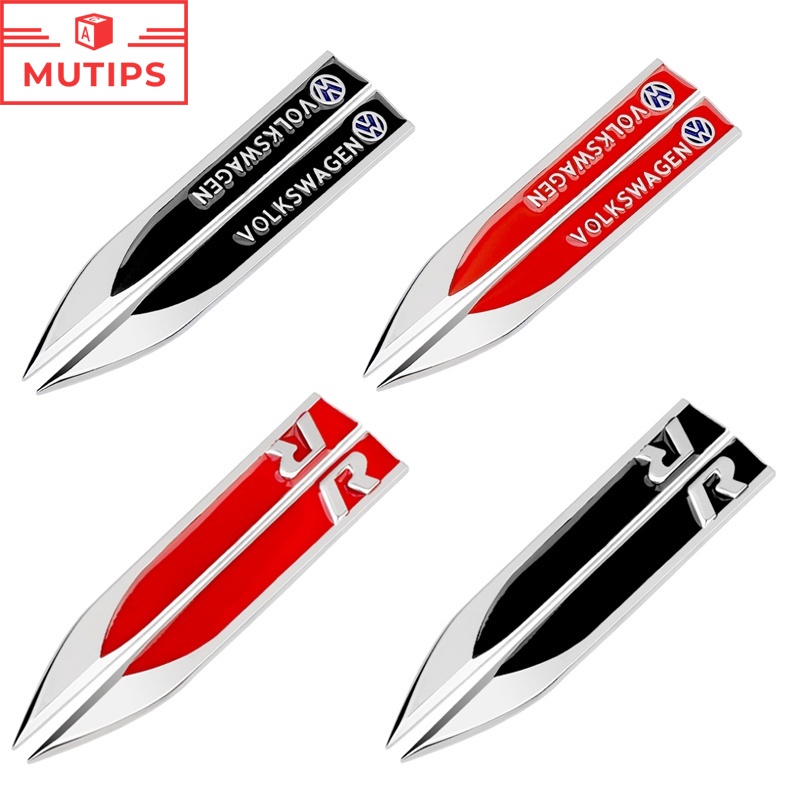 Volkswagen Car 2Pcs Metal Side Fender Decorative 3D Stickers For Polo ...