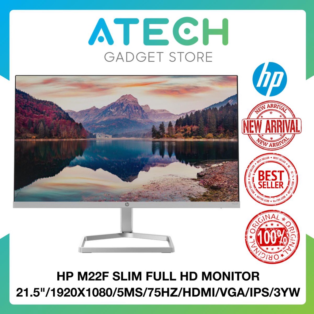HP M22F SLIM FULL HD MONITOR 21.5"/1920X1080/5MS/75HZ/HDMI/HDCP/AMD ...