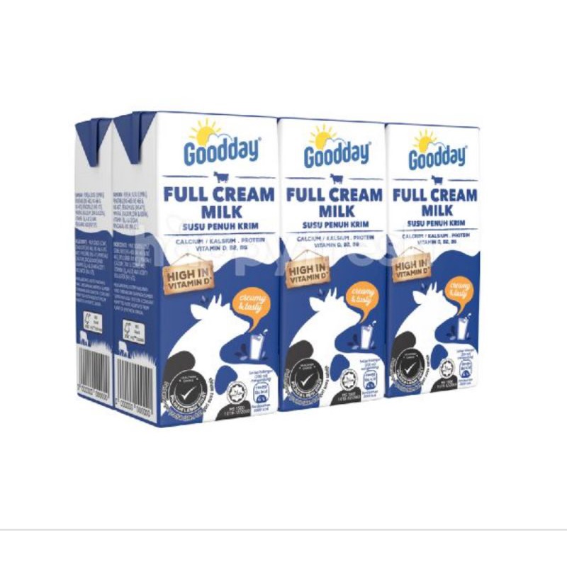Goodday UHT FULL CREAM Milk (6packs x 200ml) BERWAJAH BAHARU | Shopee ...