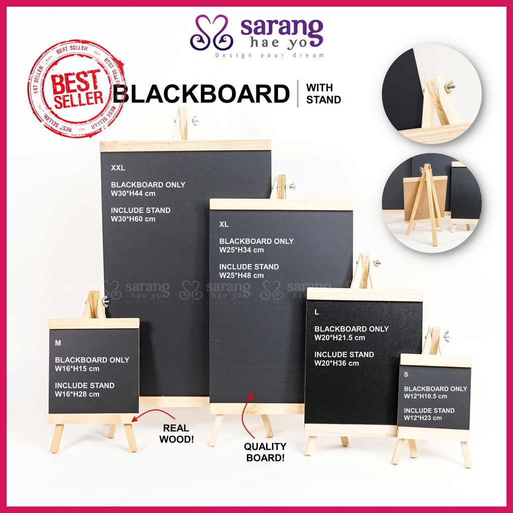 Black Board With Wooden Stand Papan Hitam Menu Massage Board Papan ...