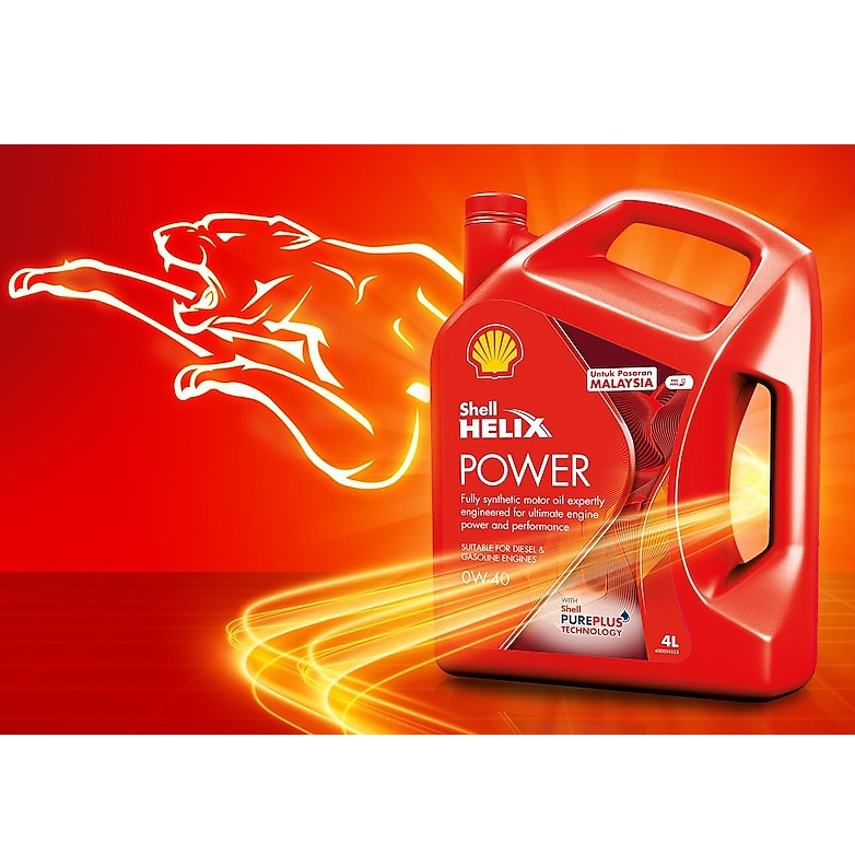 Shell Helix Power 0W40 (4L) (BUY 2 FREE 1) -Fully Synthetic, Minyak ...