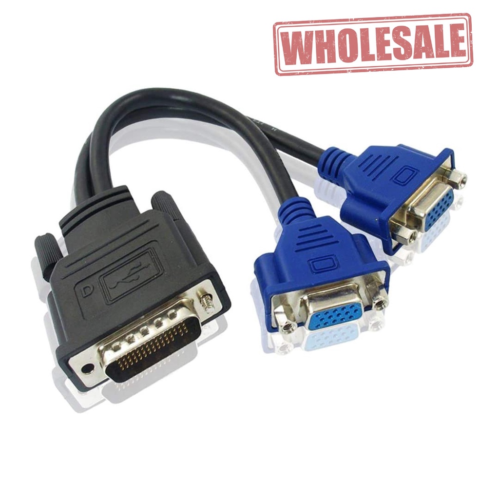 DMS-59 Pin Male to Dual VGA Female Y Splitter Video Card Adapter Cable | Shopee Malaysia