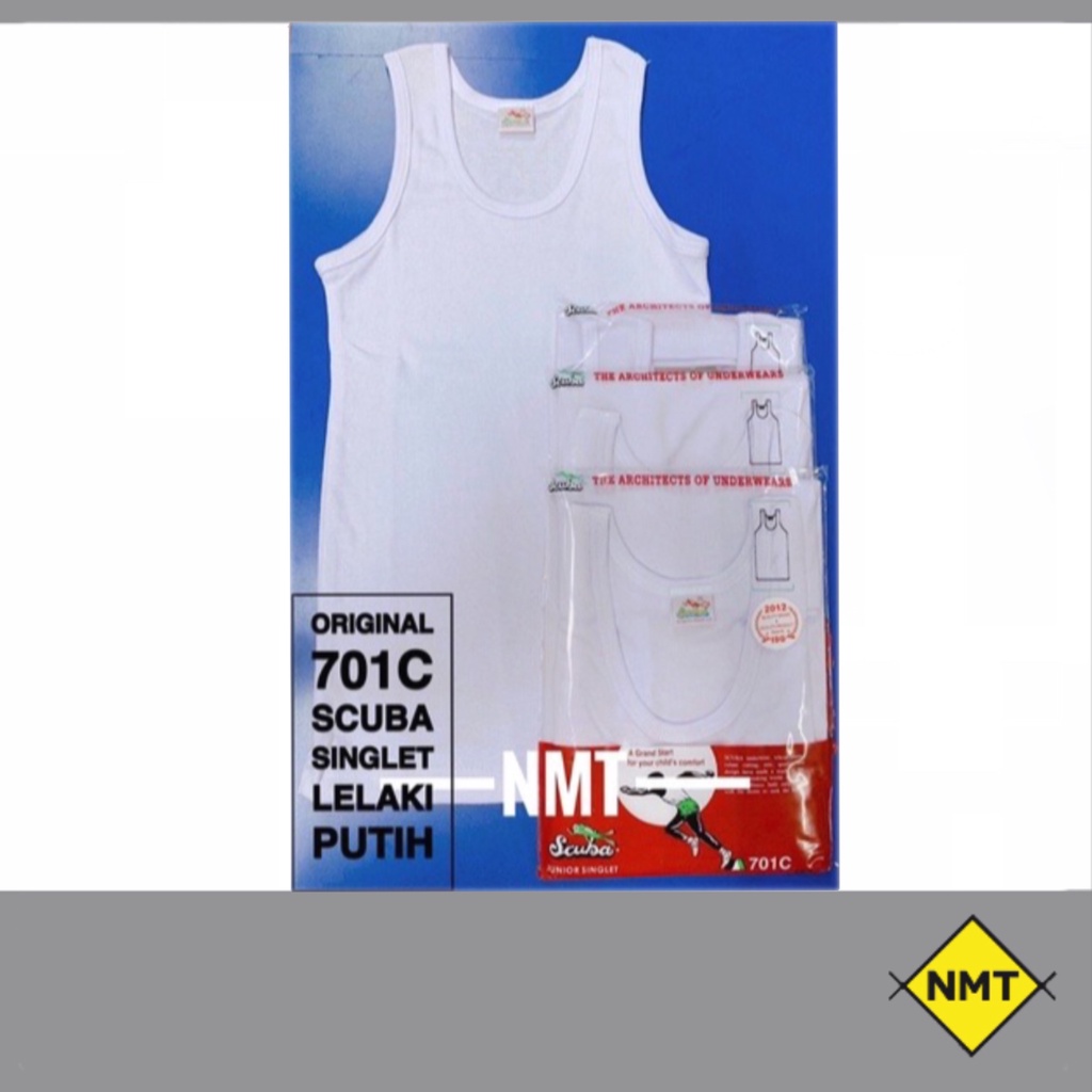 Scuba 701C singlet putih budak lelaki /boy singlet/size:24-38 | Shopee ...