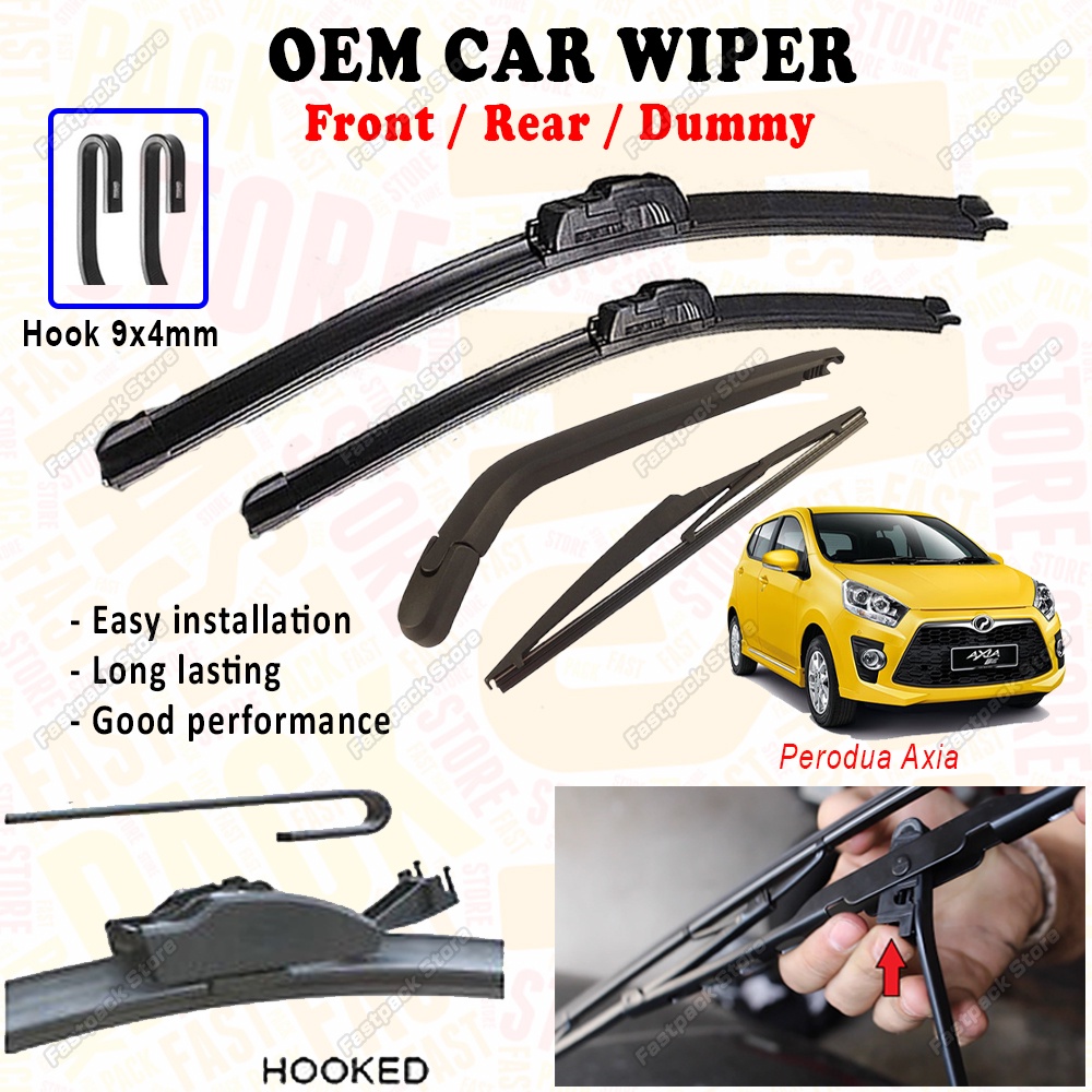 For Perodua Axia OEM Front Wiper Blade With Arm Dummy Wiper Rear Wiper ...