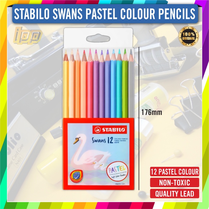 Stabilo Swans Pastel Edition Colour Pencils -12 Colors / Pensel Warna ...