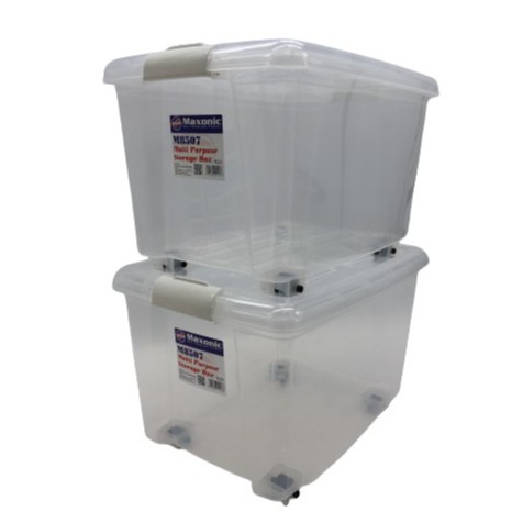 32L STORAGE BOX WITH WHEELS|TRANSPARENT HEAVY DUTY MULTIPURPOSE STORAGE ...