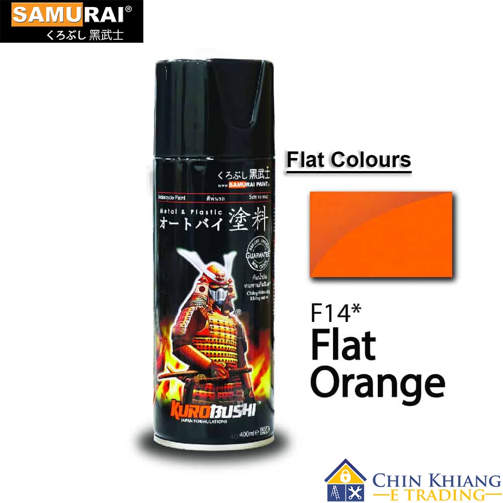 Samurai F14 Flat Orange Spray Paint 400ml | Shopee Malaysia