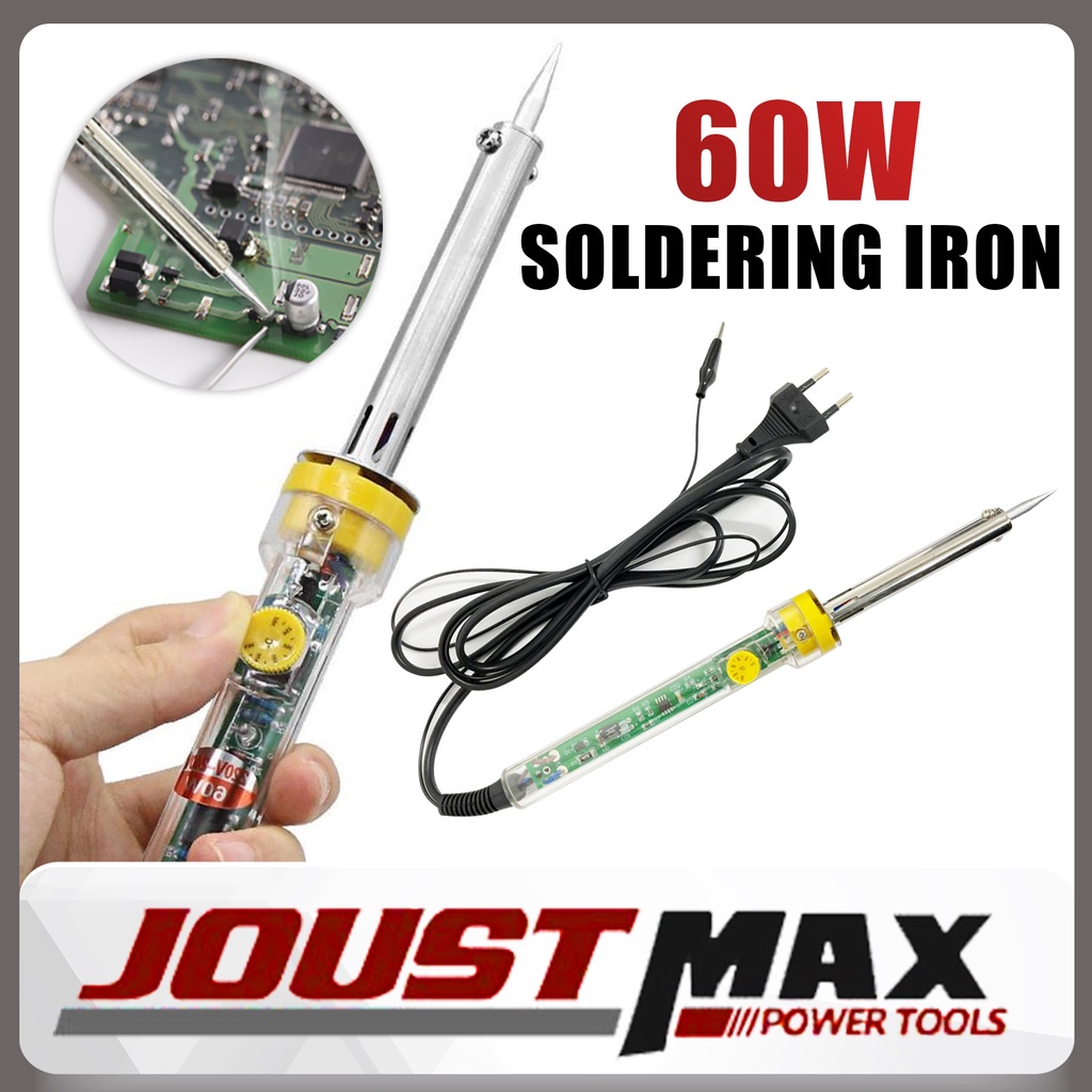 60W Transparent Electric Soldering Iron Gun Welding Iron Adjustable ...