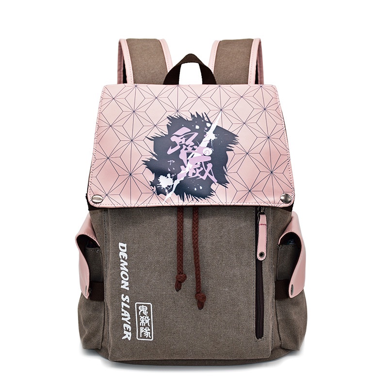 DEMON SLAYER BACKPACK Canvas LAPTOP BAG Kimetsu No Yaiba Kamado ...
