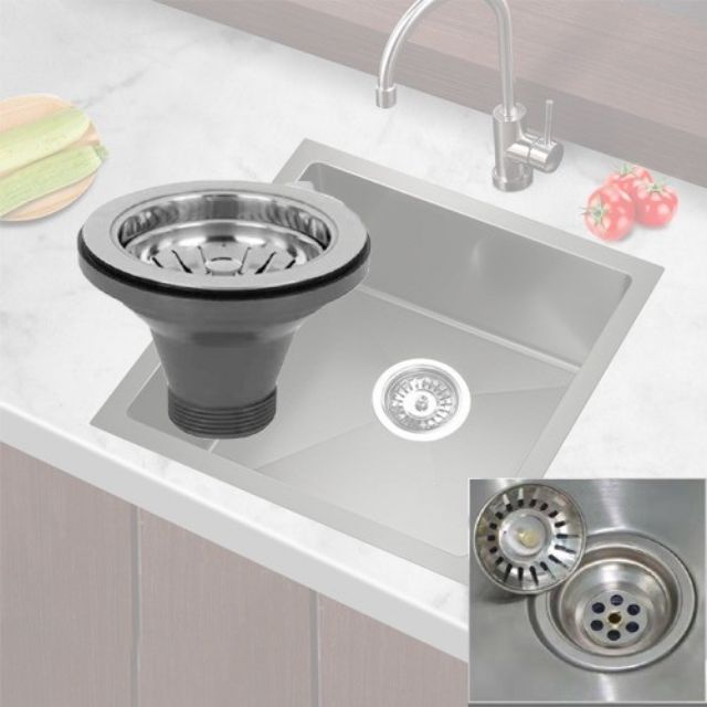 Stainless Steel Kitchen Sink Waste Drain with Filter Tray Ready Stock ...