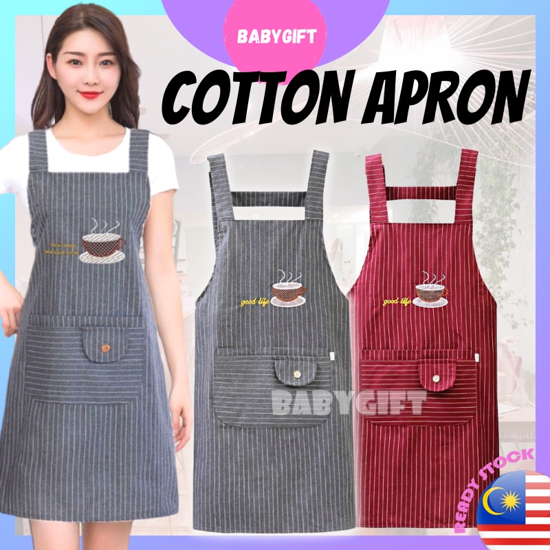 BABYGIFT Apron Kitchen Cotton Apron Proof Pocket Oilproof Water ...