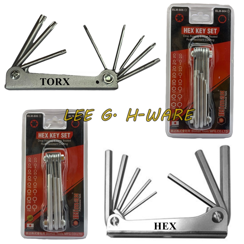 Blimax Foldable Allen Key Set I 8pcs Torx Allen Key I Folding Hex Allen ...