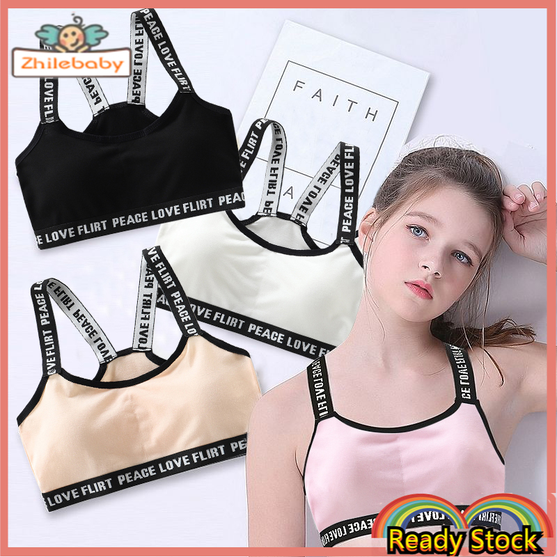 Bra Kids Girls Training Bra Cotton Baby Bra Anti-slip Sport Bra Teenage Underwear | Shopee Malaysia