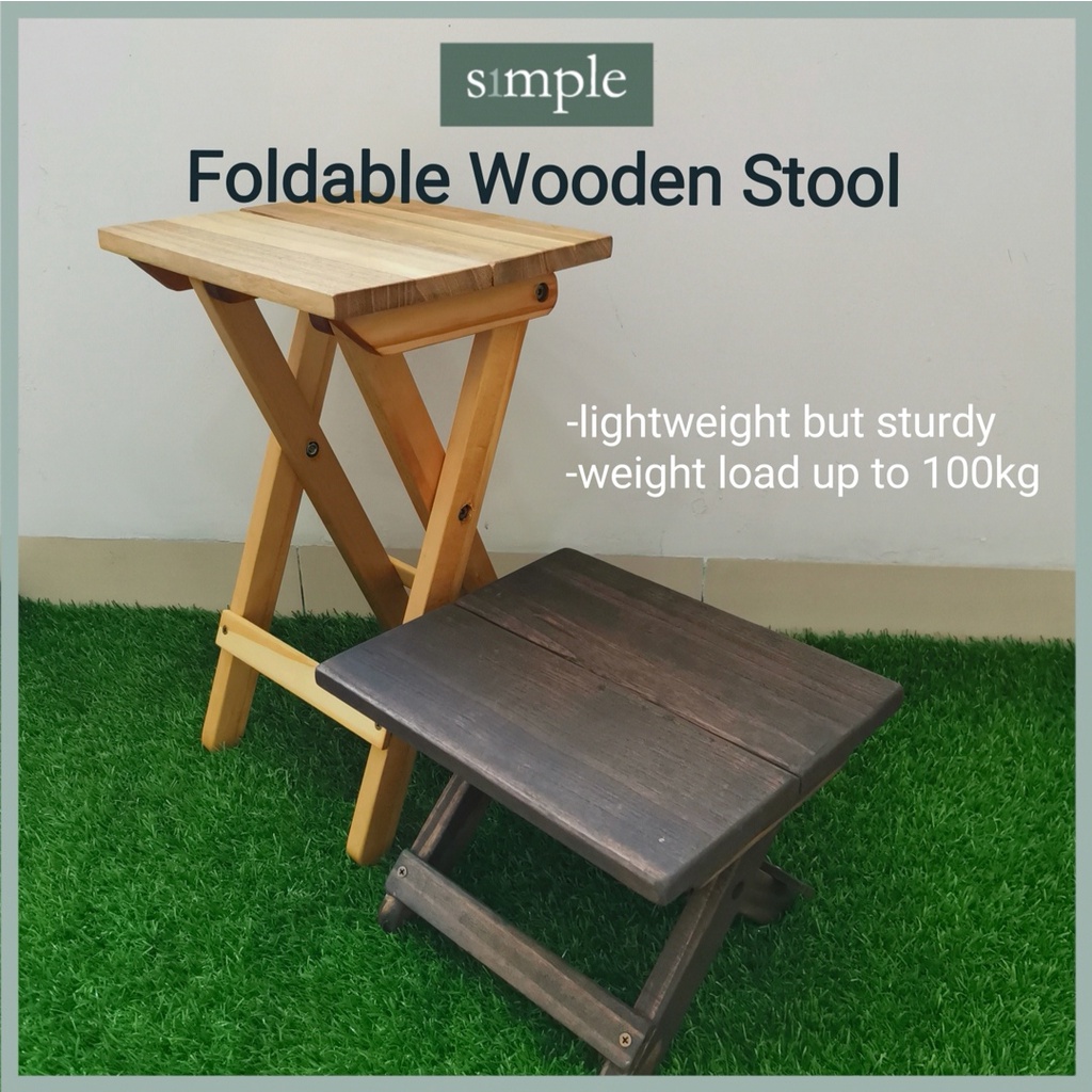 Foldable Solid Wooden Stool/Foldable Camping Stool/Glamping Stoo ...
