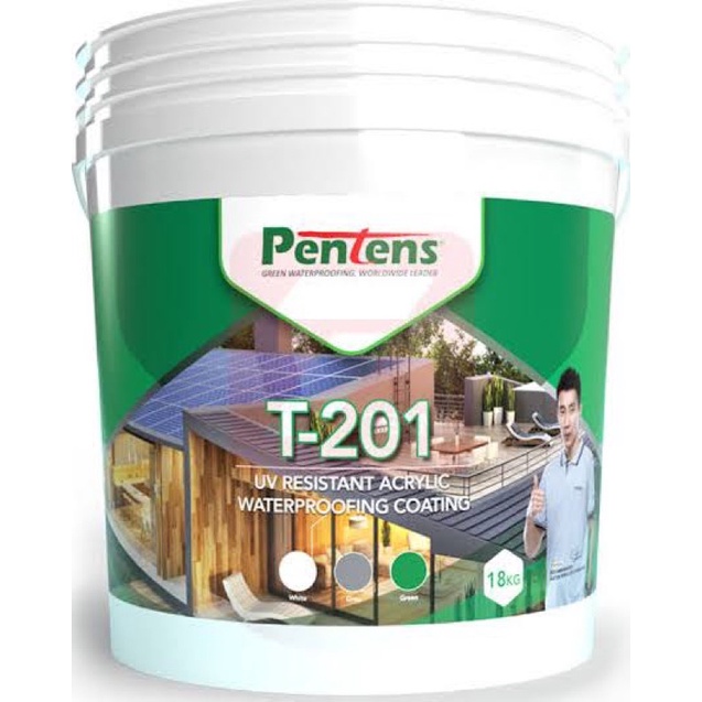 PENTENS T-201 UV RESISTANT ACRYLIC WATERPROOFING COATING GREY 5kg | Shopee Malaysia