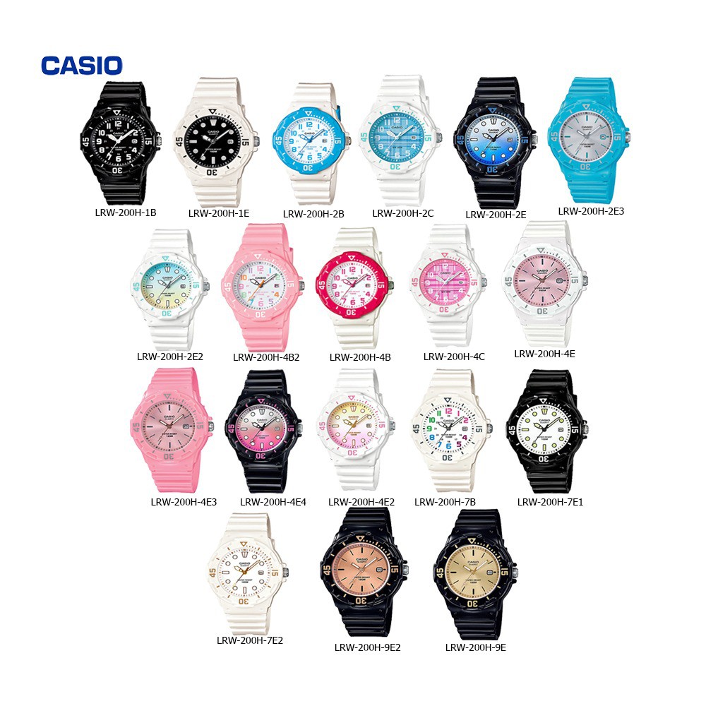 Casio LRW-200H Series Analog Ladies & Kids YOUTH Design Resin Band ...