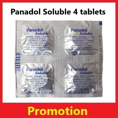 Panadol soluble 4 tablets- Fever - Headache - Backache-Period pains ...