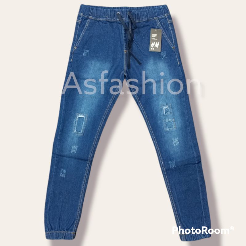 🔥🔥HnM denim koyak koyak tampal jogger kain stretchable dgn terbaik ...