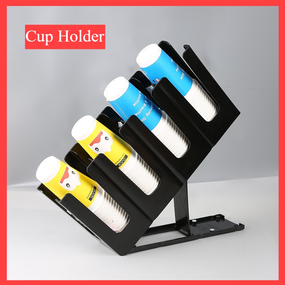 Cup Holder Four Grid for Coffee Shop Rak Cawan Plastik Kertas untuk ...