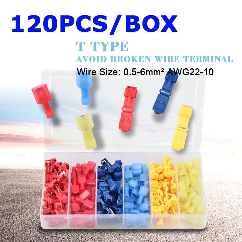 120PCS Scotch Lock Quick Splice Lock Electrical Wire Connector T Tap ...