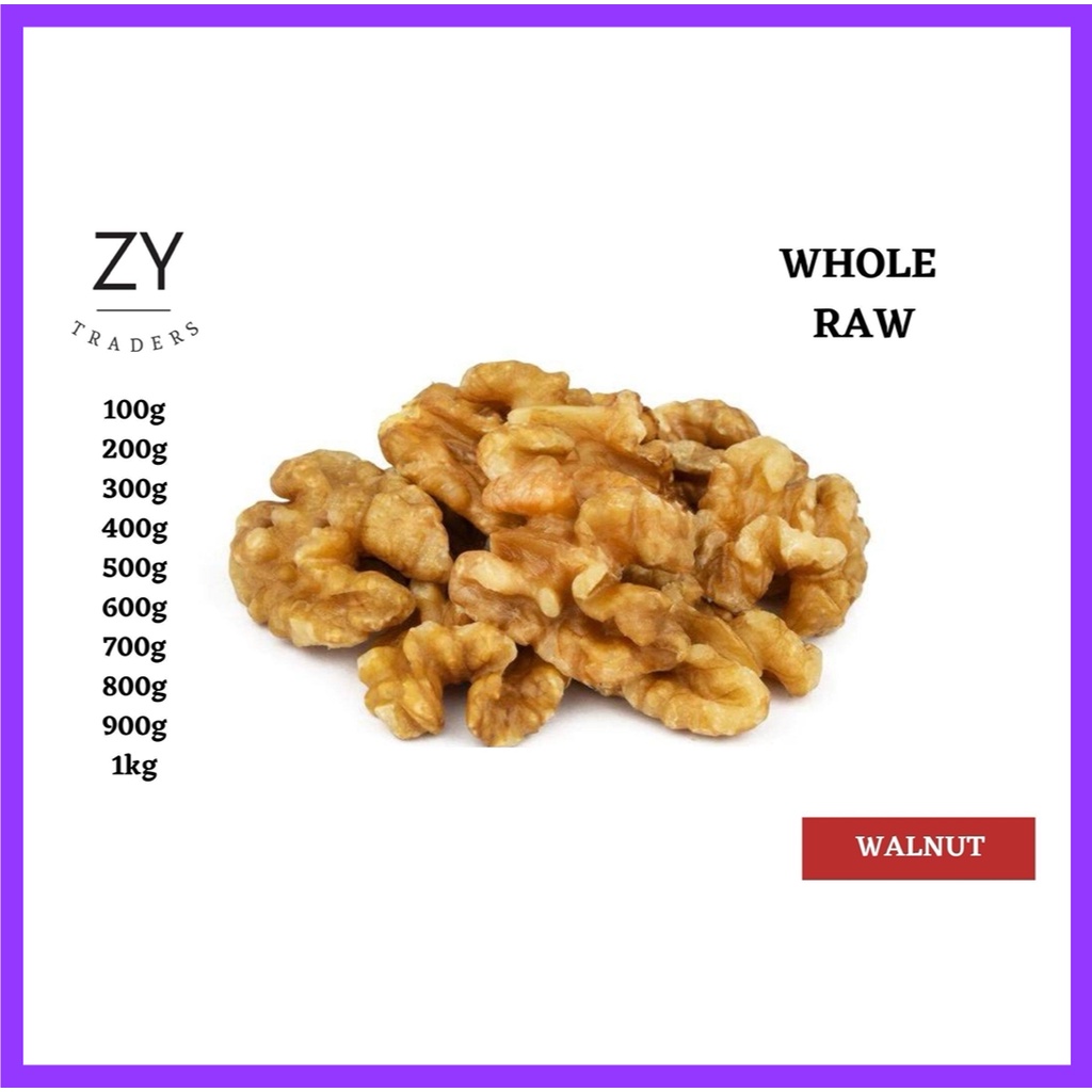 Walnut USA Whole Raw Grade 20% Gred Kacang Otak Kenari Mentah 100g 200g 300g 400g 500g 600g 700g ...