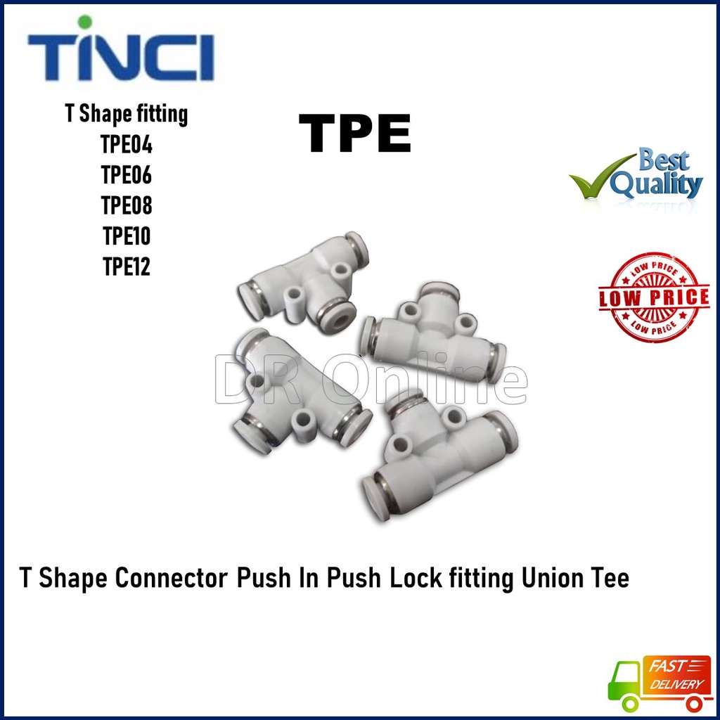 TNCI PNEUMATIC FITTING UNION TEE ,TEE CONNECTOR PUSH IN PUSH LOCK ...