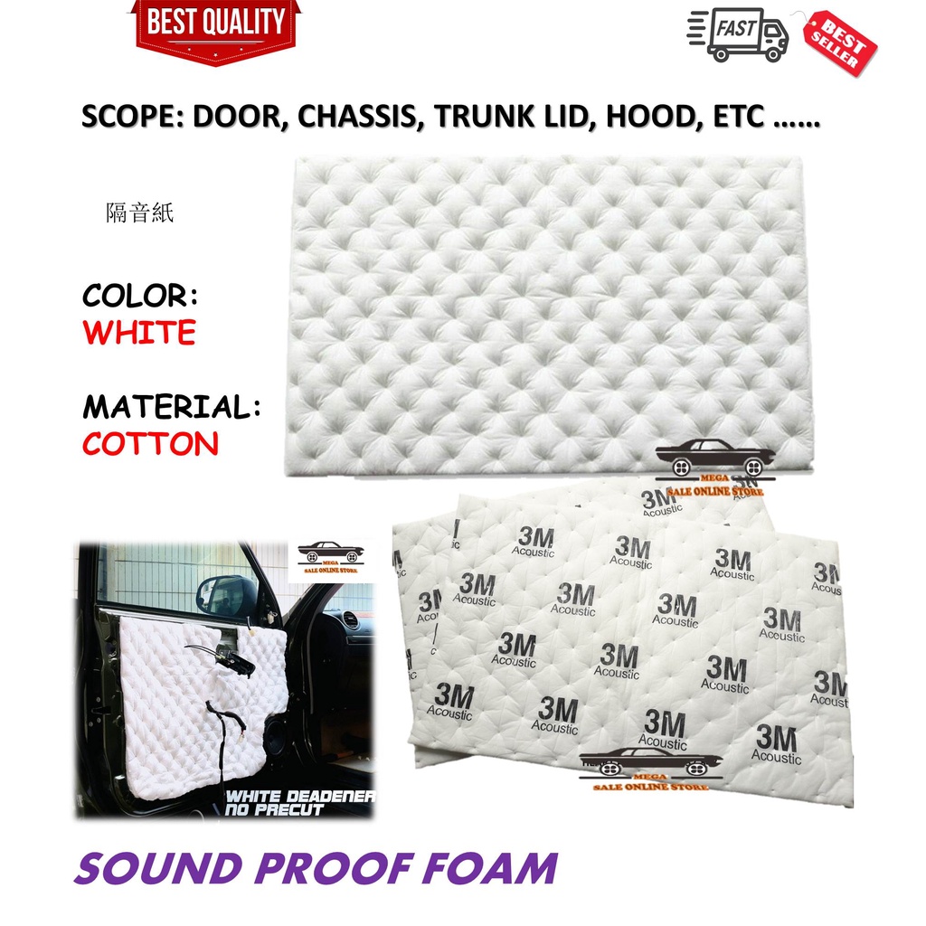 CAR SOUND PROOF FOAM/COTTON CAR MAT (80CM x 50CM)(1 PCS) CARPET ...
