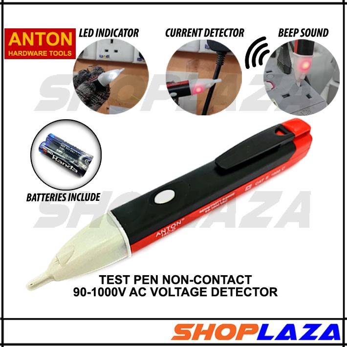 ANTON Test Pen Non Contact Voltage Led Light Buzzer Alarm 90-1000V Ac ...
