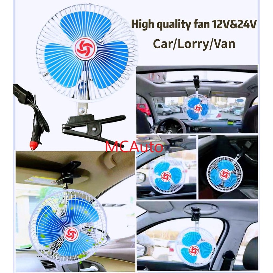 New Modal High Speed Car Fan 8" 10" DC 12v 24v / Kipas Kepit Lori Car ...