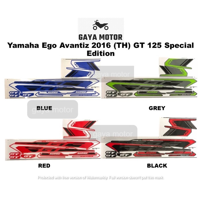 Yamaha Ego Avantiz 2016 (TH) GT 125 Special Edition Body Sticker ...