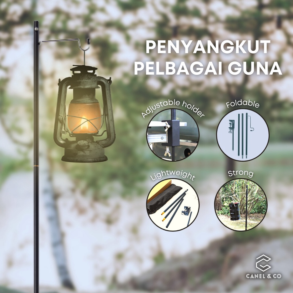 Camping 2-way Lamp Hanger Multipurpose Hook Aluminum Alloy Post Tent ...