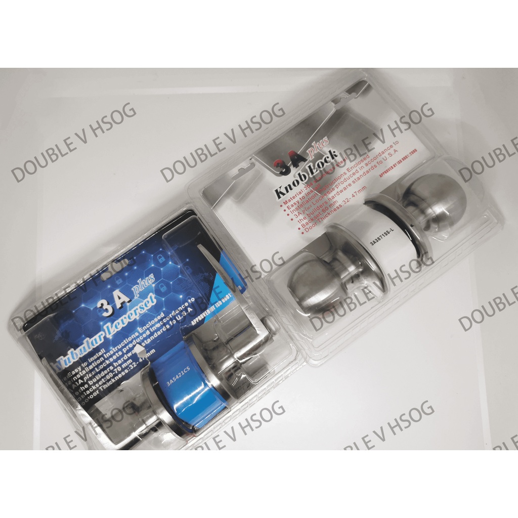 3A PLUS KNOB LOCK (STAINLESS STEEL) & TUBULAR LEVER HANDLE LOCK 32MM ...