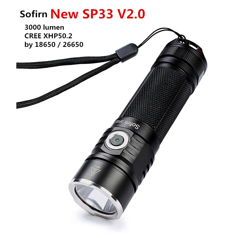 Sofirn SP33 V2.0 3000lm LED Flashlight Super Bright XHP50.2 LED Professional Torch | Shopee Malaysia