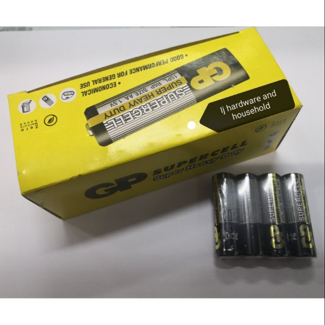 Original GP Supercell Super Heavy Duty AA Battery 40pcs(1 Box) | Shopee ...