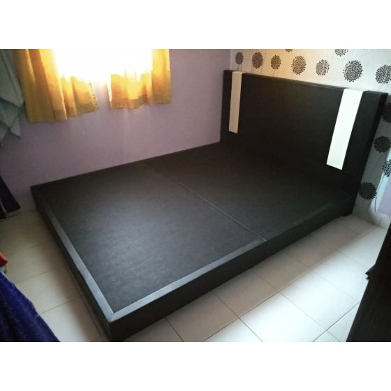 Many Options PVC / Fabric Divan Queen Bed Frame Katil Queen Kulit ...