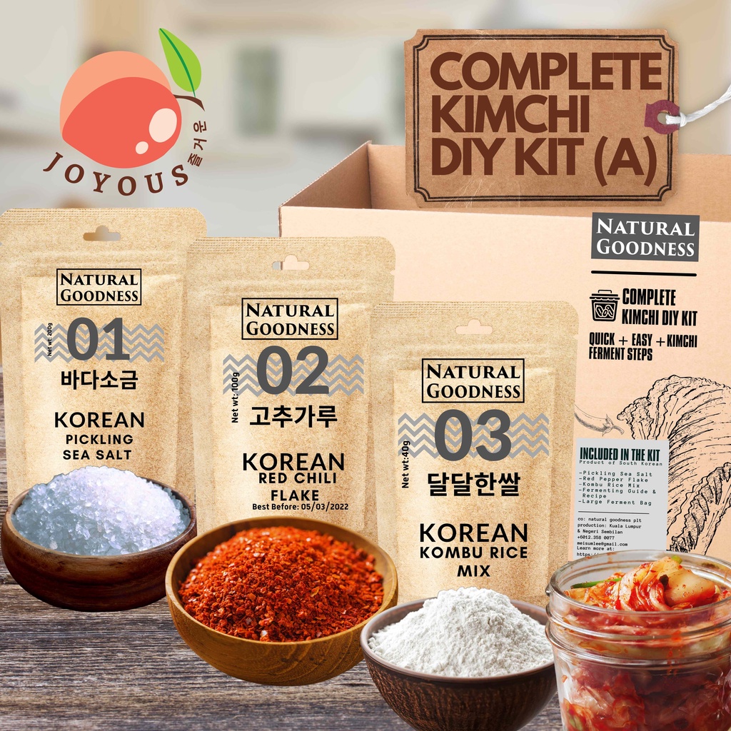 Korean Halal Kimchi Kit [2.5KG] Complete Set with 3 Easy Steps Kimchi ...