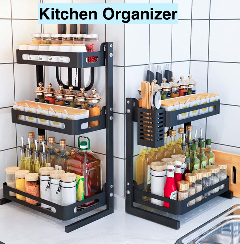 Rak Simpan Rempah Ratus Garam Gula / Kitchen Storage Rack 304 Stainless ...