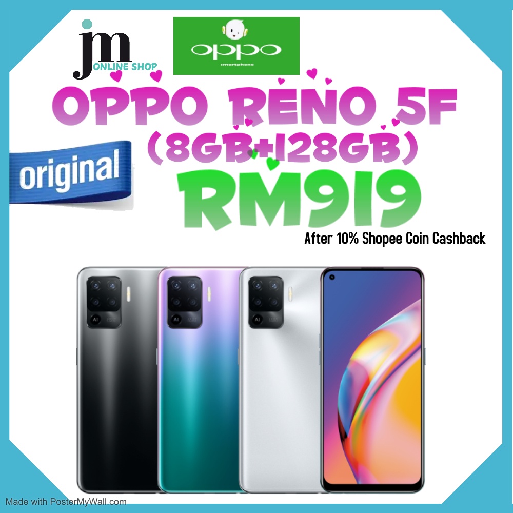 OPPO RENO 5F [8GB+128GB] 100% ORIGINAL MALAYSIA | Shopee Malaysia